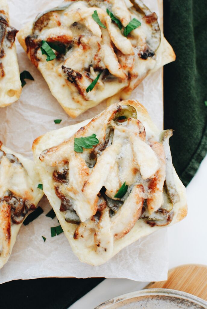 Open-Faced Chicken "Cheesesteak" Sandwiches - Bev Cooks