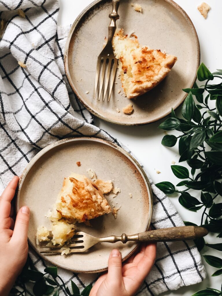 Mini Coconut Custard Pie - Bev Cooks