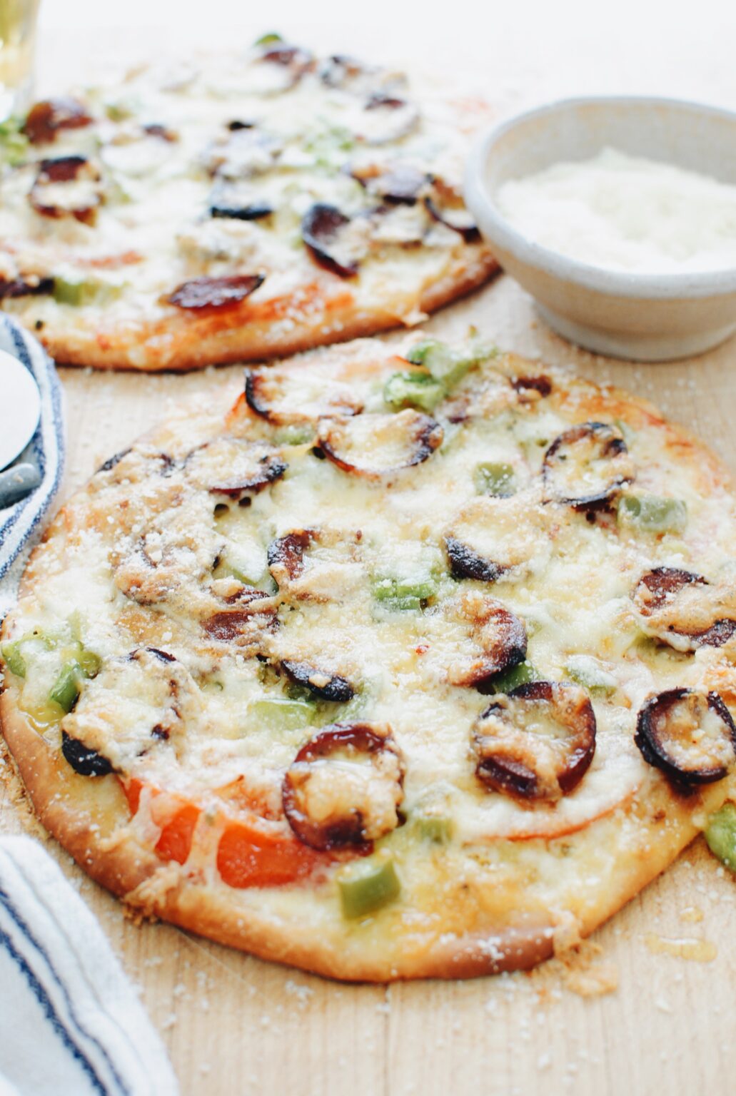 Cajun Sausage Flatbread - Bev Cooks