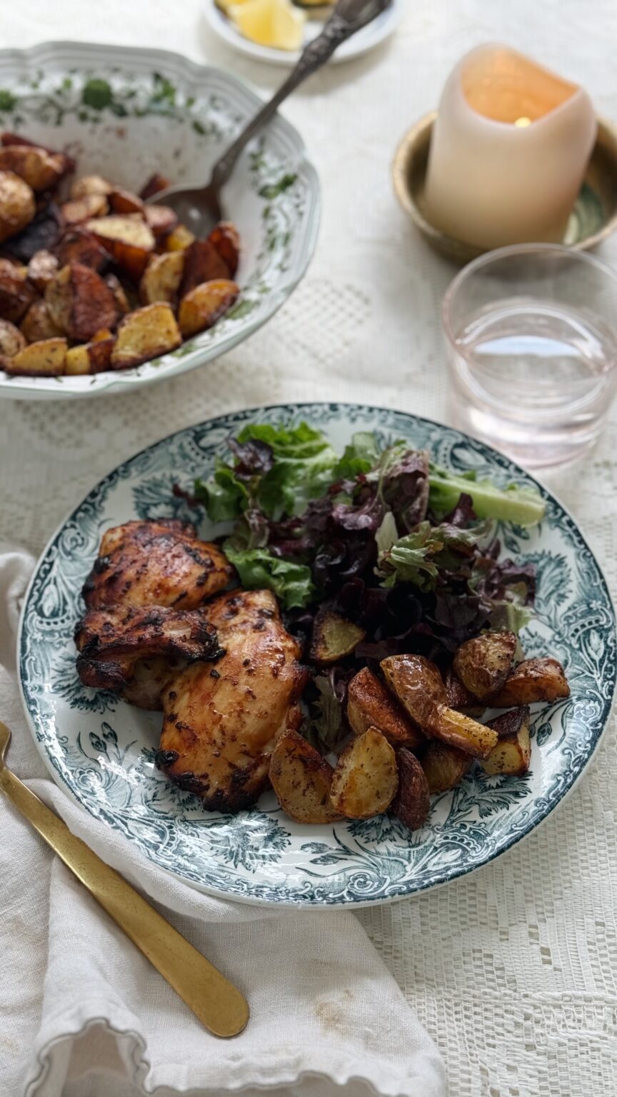 Air Fryer Honey Mustard Chicken Thighs - Bev Cooks